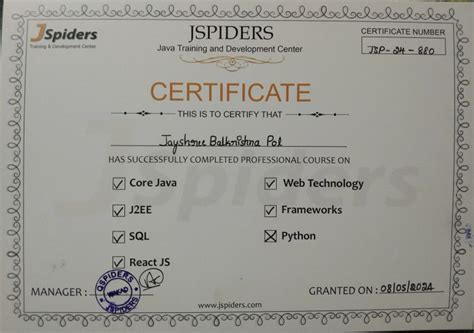 I Am Exited To Share That I Successfully Completed Full Stack Java Developer Course Jayshree Pol