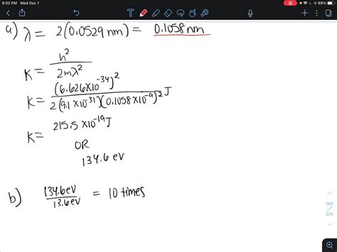 Solved An Electron Has A De Broglie Wavelength Equal To The Diameter