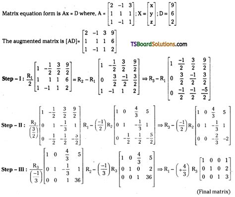 Ts Inter 1st Year Maths 1a Matrices Important Questions Long Answer Type Ts Board Solutions