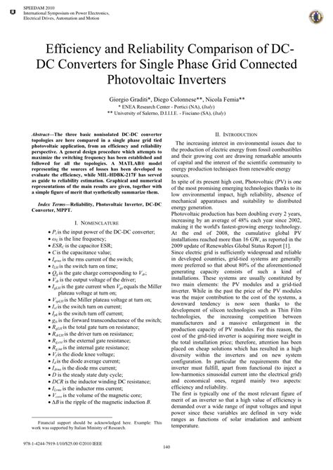 Pdf Efficiency And Reliability Comparison Of Dc Dc Converters For Single Phase Grid Connected