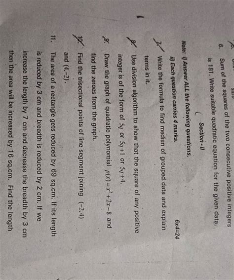 6 Sum Of The Squares Of The Two Consecutive Positive Integers Is 181 W
