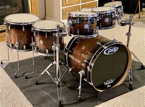 PDP Concept Maple Exotic 7 Pc Shell Pack Charcoal Burst Reverb