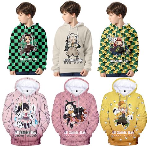 Demon Slayer Men 3d Printed Demon Slayer Hoodie Pullover Anime Thin