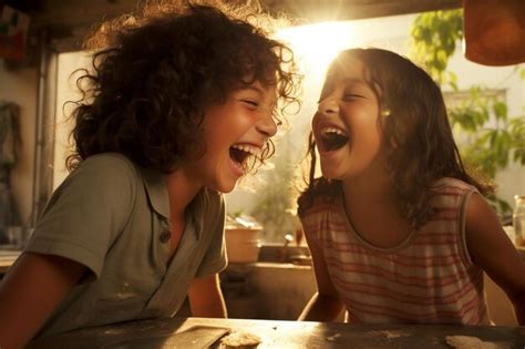Siblings Laughing While Playing A Board Game Brother Sister Photos Premium Ai Generated