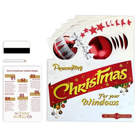 3d Christmas Window Decals Red White Ornaments Diy Holiday Decoration