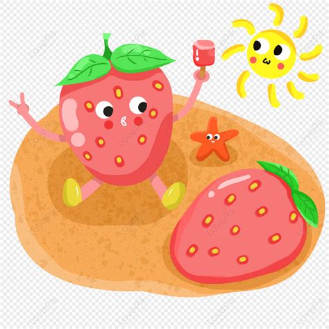 여름 딸기 Png 일러스트 무료 다운로드 Lovepik
