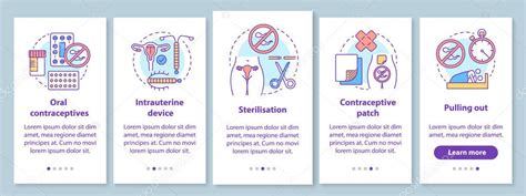 Sexo seguro onboarding pantalla de la página de la aplicación móvil con conceptos lineales