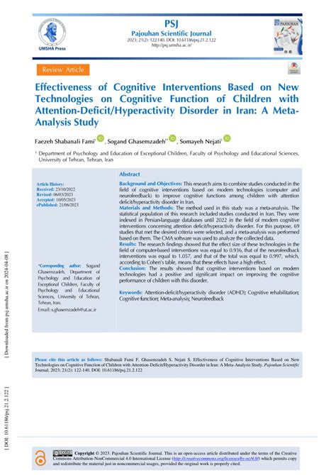 Pdf Effectiveness Of Cognitive Interventions Based On New