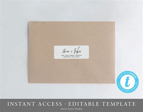 Printable Address Label Template Instant Download Templett Etsy