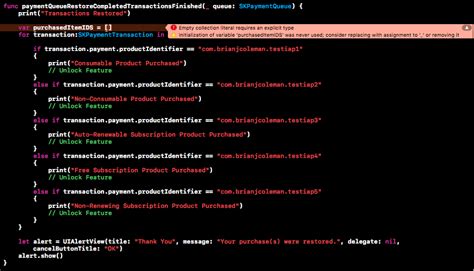 Ios Storekit Error In Converting From Swift 12 To Swift 3 Stack