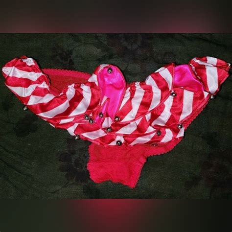 Victorias Secret Intimates And Sleepwear Victoria Secret Ruffle Candy Cane Striped Jingle