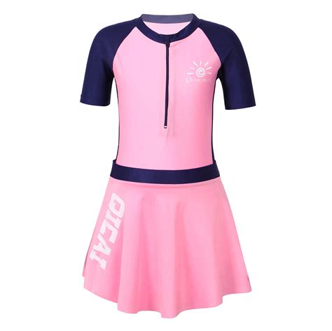 여아용 반팔 수영복 투피스 수영복 스커트 세트 래시가드 세 어린이 패션 수영복 수영복 AliExpress