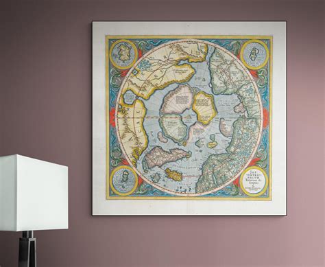 1595 Gerardus Mercator Map Of The North Pole Early Arctic Exploration