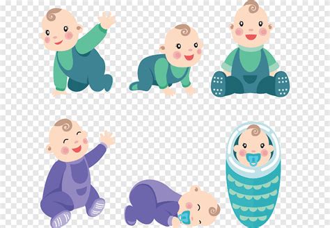 아기 만화 일러스트 레이 션 콜라주 유아 아동 예쁜 아기 보라색 파랑 Png Pngegg