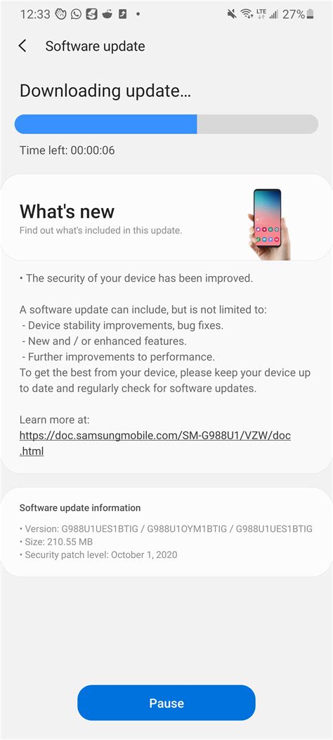 October Patch Is Out For Verizon R Galaxys20ultra