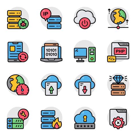 Set Of Data And Analytics Flat Icons 61061696 Vector Art At Vecteezy