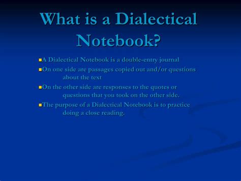 Ppt How To Do A Dialectical Notebook Powerpoint Presentation Free