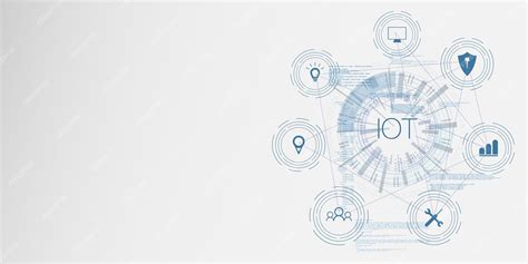 사물 인터넷 Iot 장치 및 네트워크의 연결 개념 프리미엄 벡터
