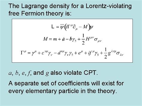 Cpt Symmetry And Lorentz Symmetry Tests Brett Altschul