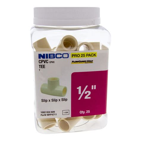 NIBCO In CPVC CTS Socket X Socket X Socket Tee Fitting Pro Pack