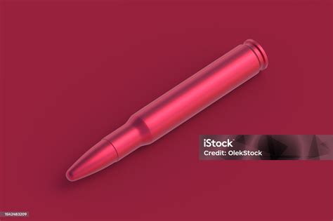 빨간색 배경에 자홍색의 총알 2023년 올해의 컬러 3d 렌더링 살해에 대한 스톡 사진 및 기타 이미지 살해 2023년 3차원 형태 Istock