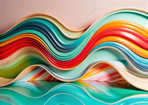 Vibrant Abstract Wave Forms With Colorful Layers Background Abstract