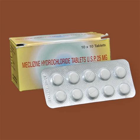 25 Mg Meclizine Hydrochloride Tablets Usp Grade Indrustional At Best
