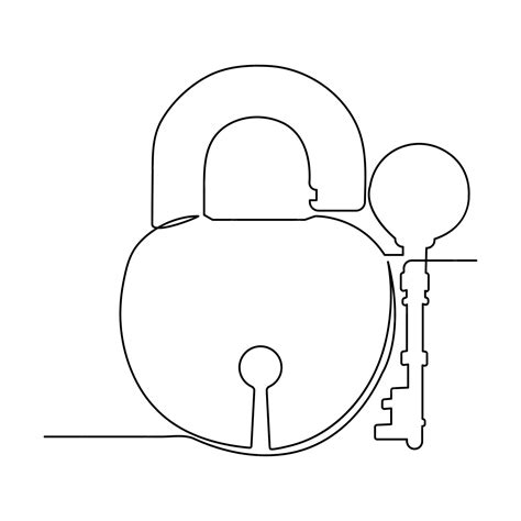 Premium Vector Continuous One Line Drawing Of Padlock Security Protection With Simple Line Art