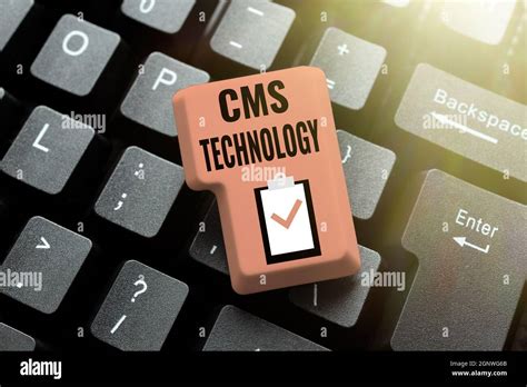 Sign Displaying Cms Technology Concept Meaning Programs That Are Used To Create And Manage