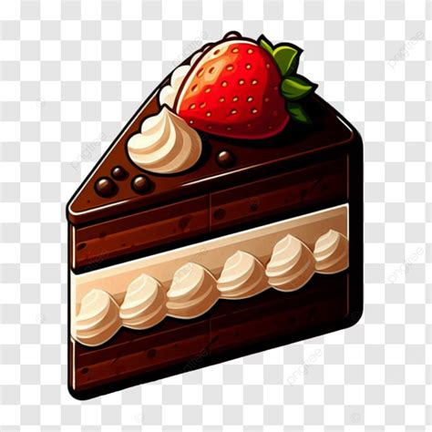 딸기 토핑을 얹은 초콜릿 케이크 조각 그림 케이크 초콜릿 케이크 딸기 Png 일러스트 및 이미지 에 대한 무료 다운로드 Pngtree