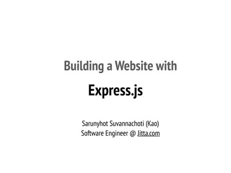 Build Web Application With Express Ppt