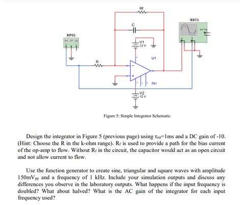 Solved Design The Integrator In Figure 5 Previous Page