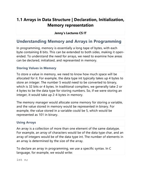 Solution 1 1 Arrays In Data Structure Studypool