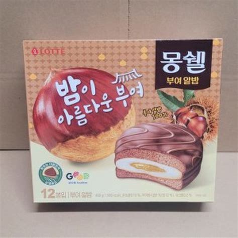 롯데 몽쉘 부여알밤 과자케이크 408g X 1개 과자파이 학교 사무실 간식 Ssgcom