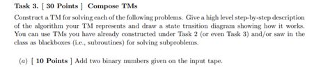 solved task 3 30 points ] compose tms construct a tm for