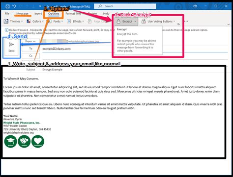 How To Send An Encrypted Email M365 Wright State Physicians