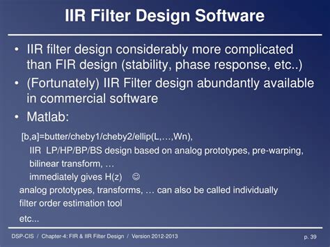 PPT DSP CIS Chapter FIR IIR Filter Design PowerPoint Presentation ID