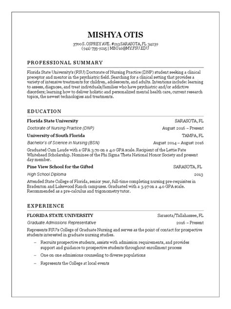 Preceptor Resume Pdf Nursing Patient