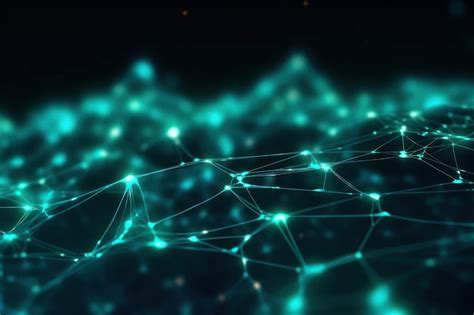 Premium Photo Cyber Big Data Flow Blockchain Teal Data Fields Network Line Connect Stream