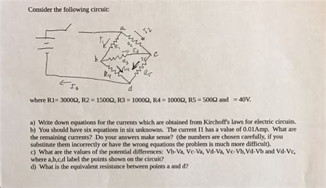 Solved Consider The Following Circuit A Write Down Chegg