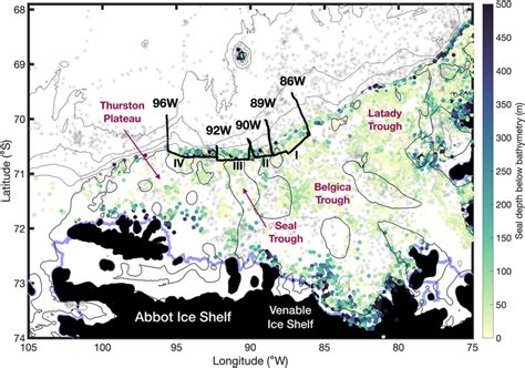 Map Of The Bellingshausen Sea With Major Bathymetric Features Floating