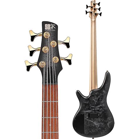 Ibanez Sr305edx 5 String Electric Bass Guitar Black Ice Frozen Matte