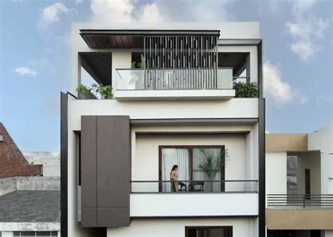 A Monolithic Structure With Stacked Volumes Studio Timescape