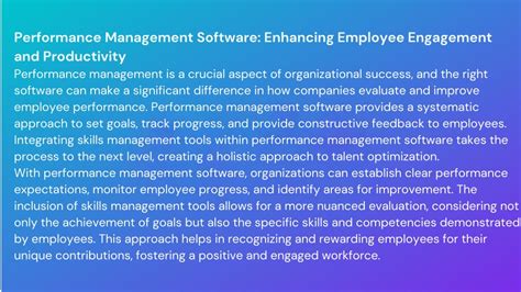 Ppt Optimizing Performance Skills Management Software For