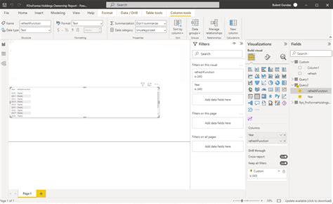 how to show table visual inside another table vis microsoft fabric