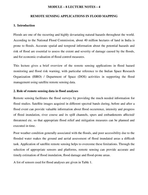 Lecture 33 Remote Sensing MODULE 8 LECTURE NOTES 4 REMOTE