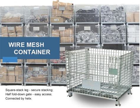 Metal Stackable Collapsible Wire Mesh Container Kg