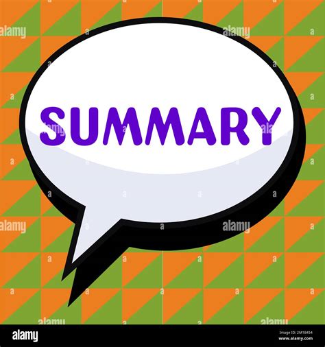 Writing Displaying Text Summary Word Written On Brief Statement Abstract Synopsis Concise