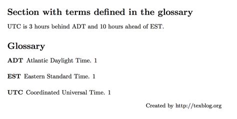 Latex Glossary And List Of Acronyms Texblog