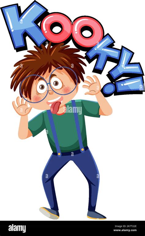 Playful Cartoon Character With Kooky Word Expression Illustration Stock Vector Image Art Alamy